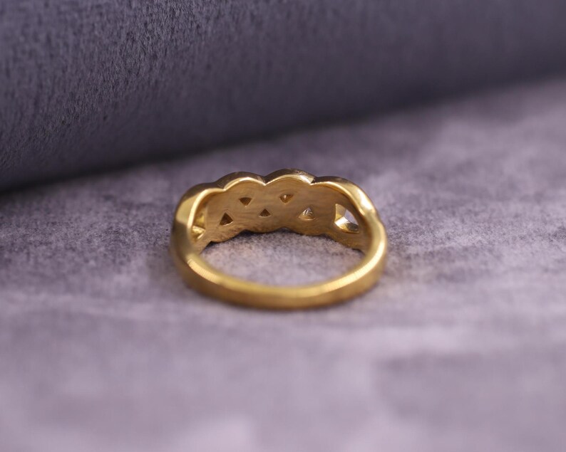 Celtic Knot Ring, 14k Solid Gold Ring for Women, Irish Wedding Band ...