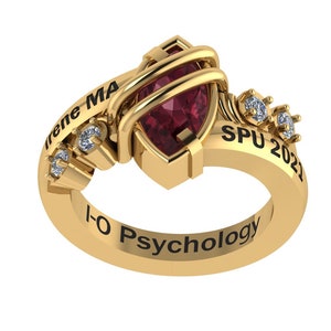 College Graduation Ring, Brown Sapphire Marquise Cut Diamond Ring ...