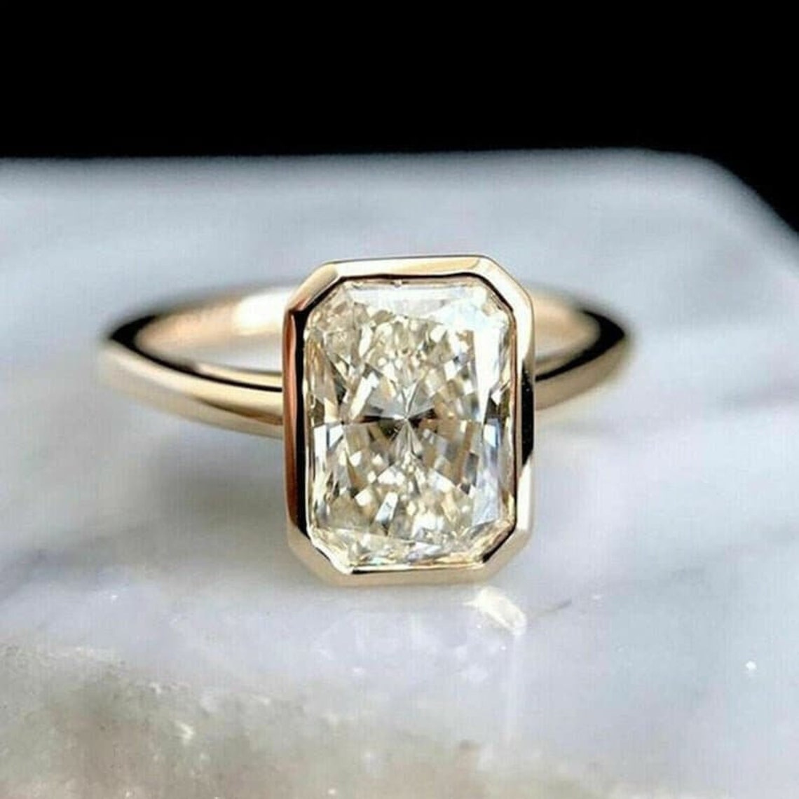 Daily Wear Wedding Ring, Radiant Cut Moissanite Engagement Ring, Unique ...