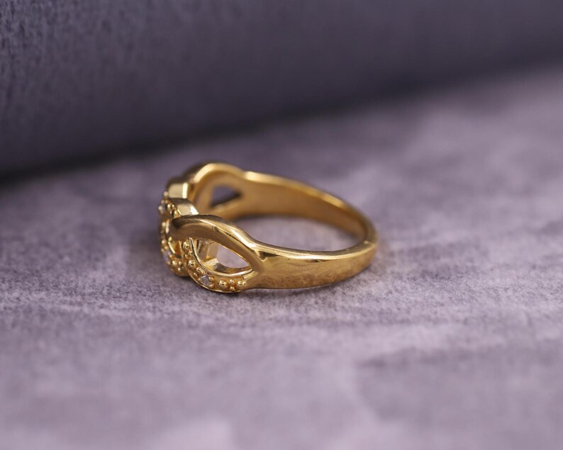 Celtic Knot Ring, 14k Solid Gold Ring for Women, Irish Wedding Band ...