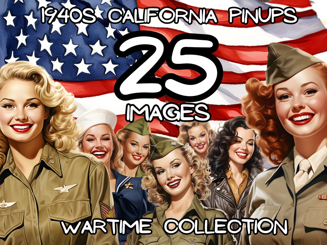 1940s Retro Women Wartime Vintage Pinups Clipart, 25 High Resolution Images 4096 X 4096 PX, 300 ...