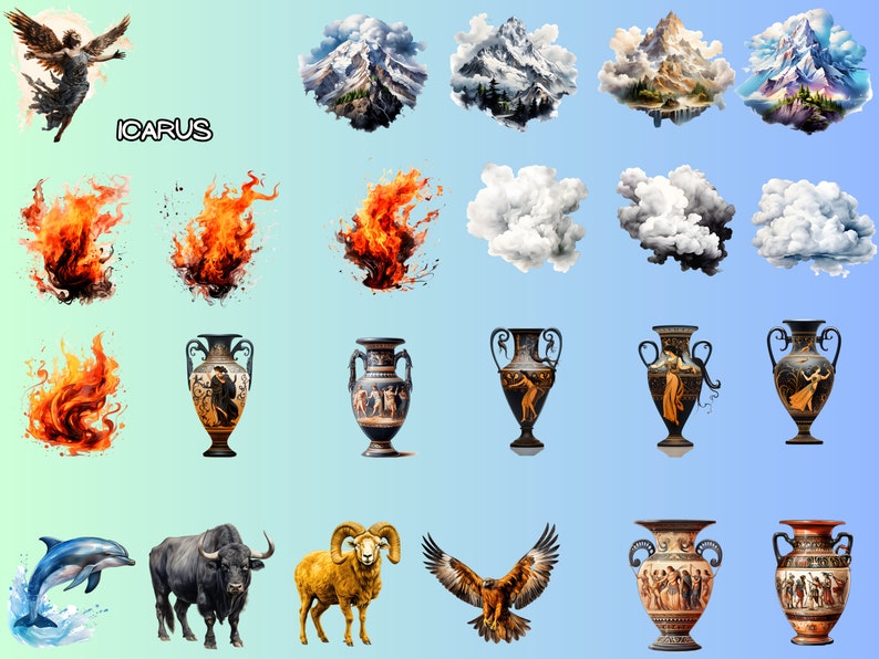 Ancient Greek Mythology Clipart Mega Pack 150 High Resolution - Etsy