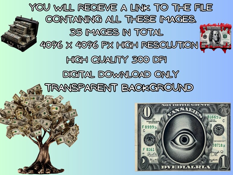 Money Clipart, US Dollar Bill, USD Notes Currency, 35 High Resolution ...