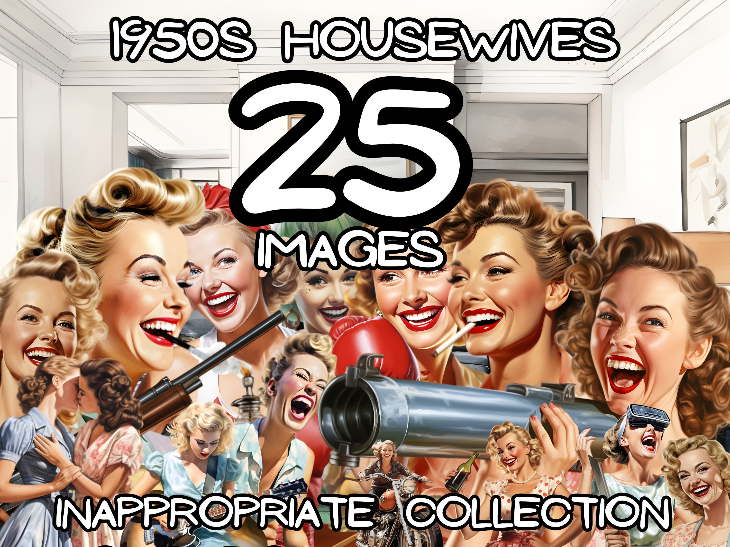 1950s Housewives Retro Women Pinups Clipart, 25 High Resolution Images ...