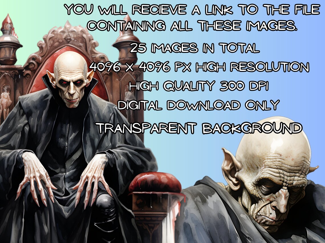 Nosferatu Dracula Clipart, 25 High Resolution Images 4096 X 4096 PX ...