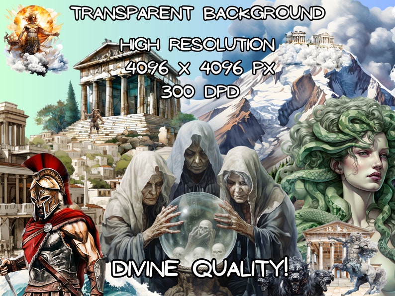 Ancient Greek Mythology Clipart Mega Pack 150 High Resolution - Etsy
