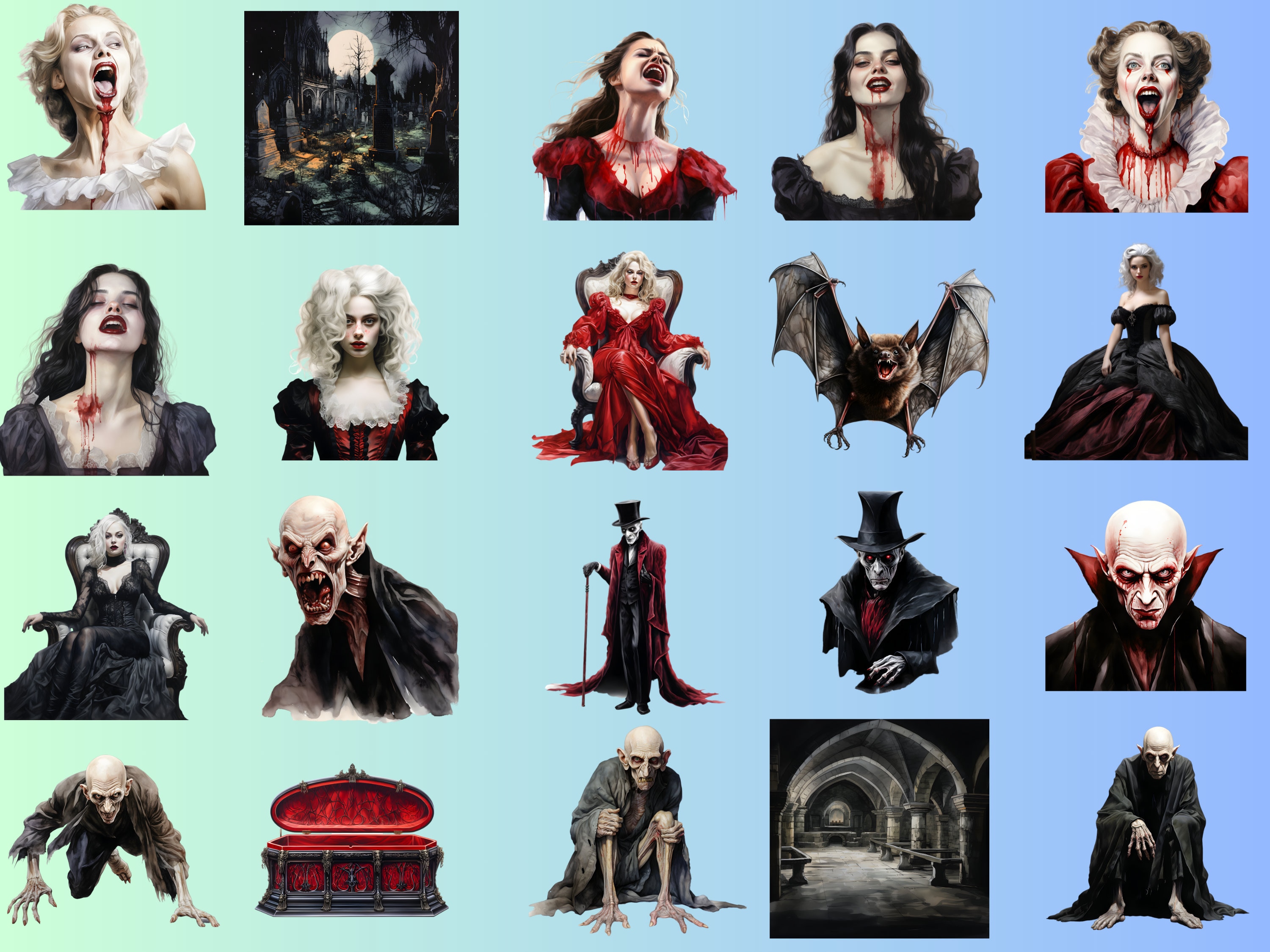 Dracula Vampire Brides Clipart, 25 High Resolution Images 4096 X 4096 ...