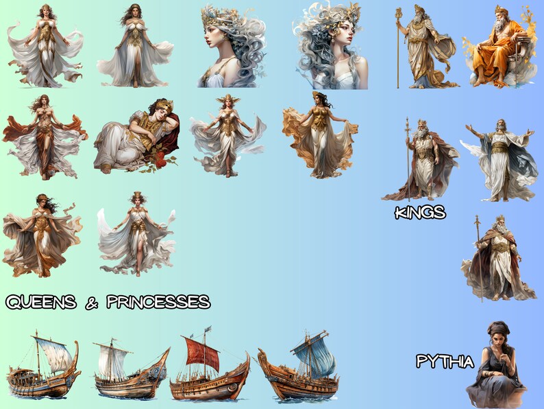 Ancient Greek Mythology Clipart Mega Pack 150 High Resolution - Etsy
