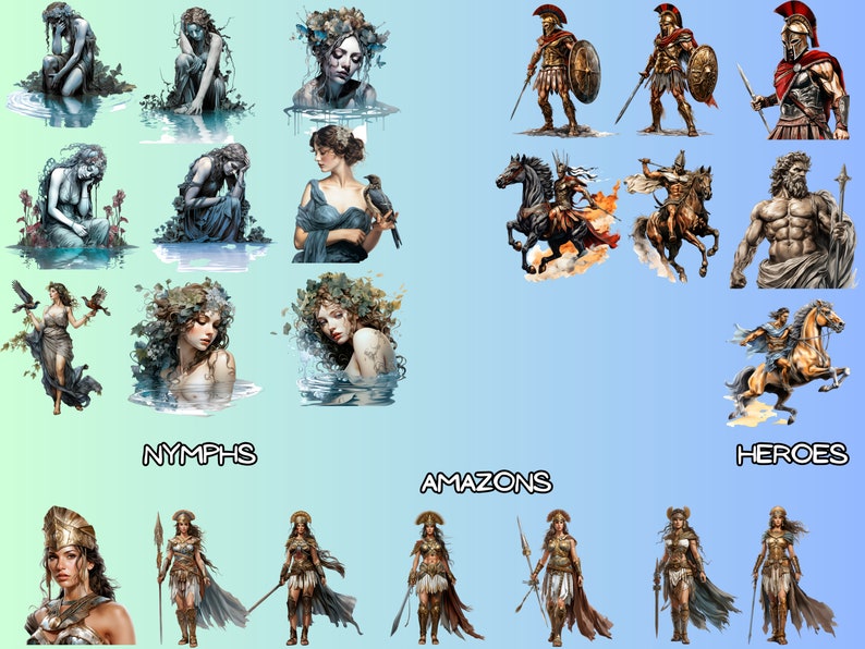 Ancient Greek Mythology Clipart Mega Pack 150 High Resolution - Etsy