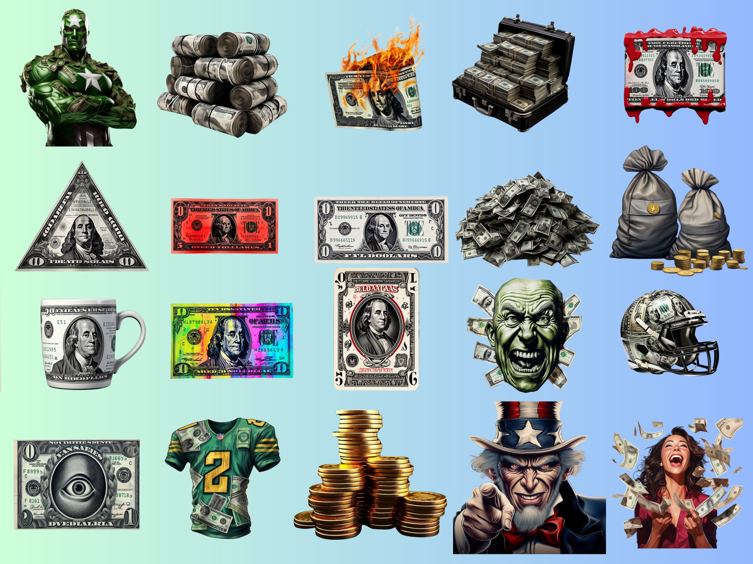 Money Clipart, US Dollar Bill, USD Notes Currency, 35 High Resolution ...