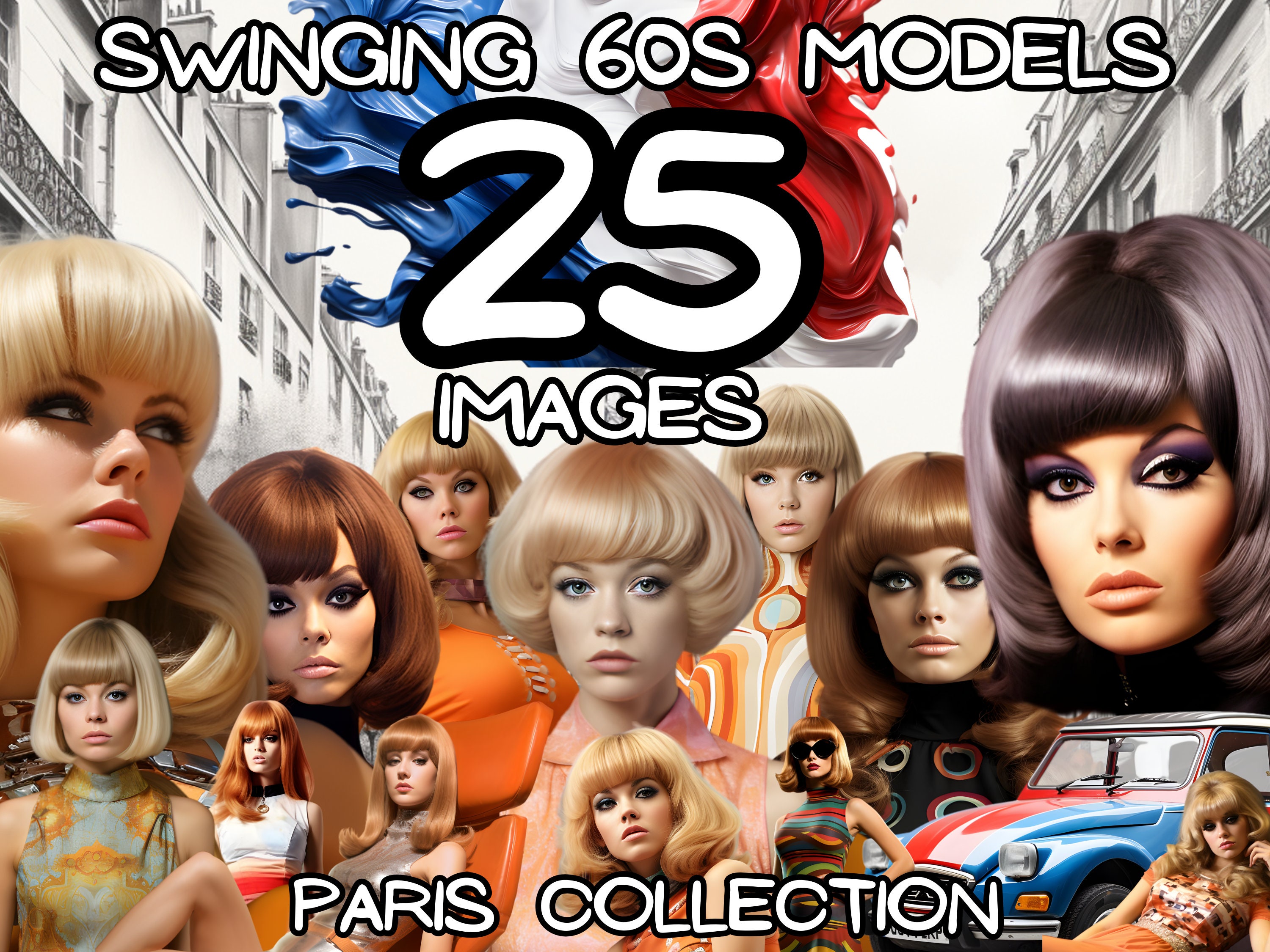 1960s Models Swinging 60s Women Pinups Clipart 25 High - Etsy