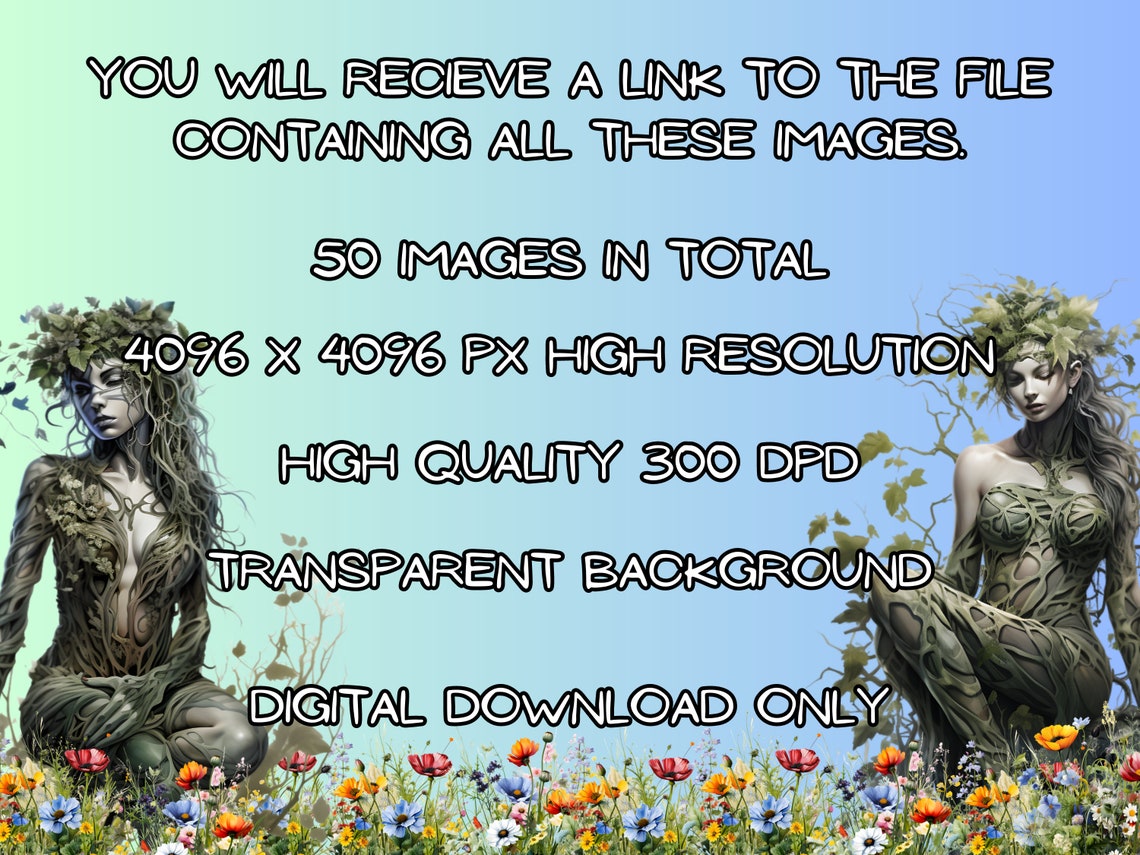 Ancient Greek Mythology Clipart Dryad, Nymph Pack, 50 High Resolution ...