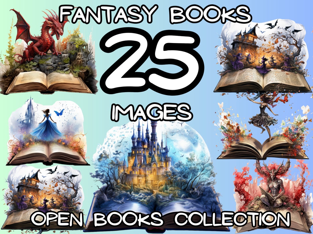 Fantasy Books, Fairytale Open Book, Stack Library, 25 High Resolution ...