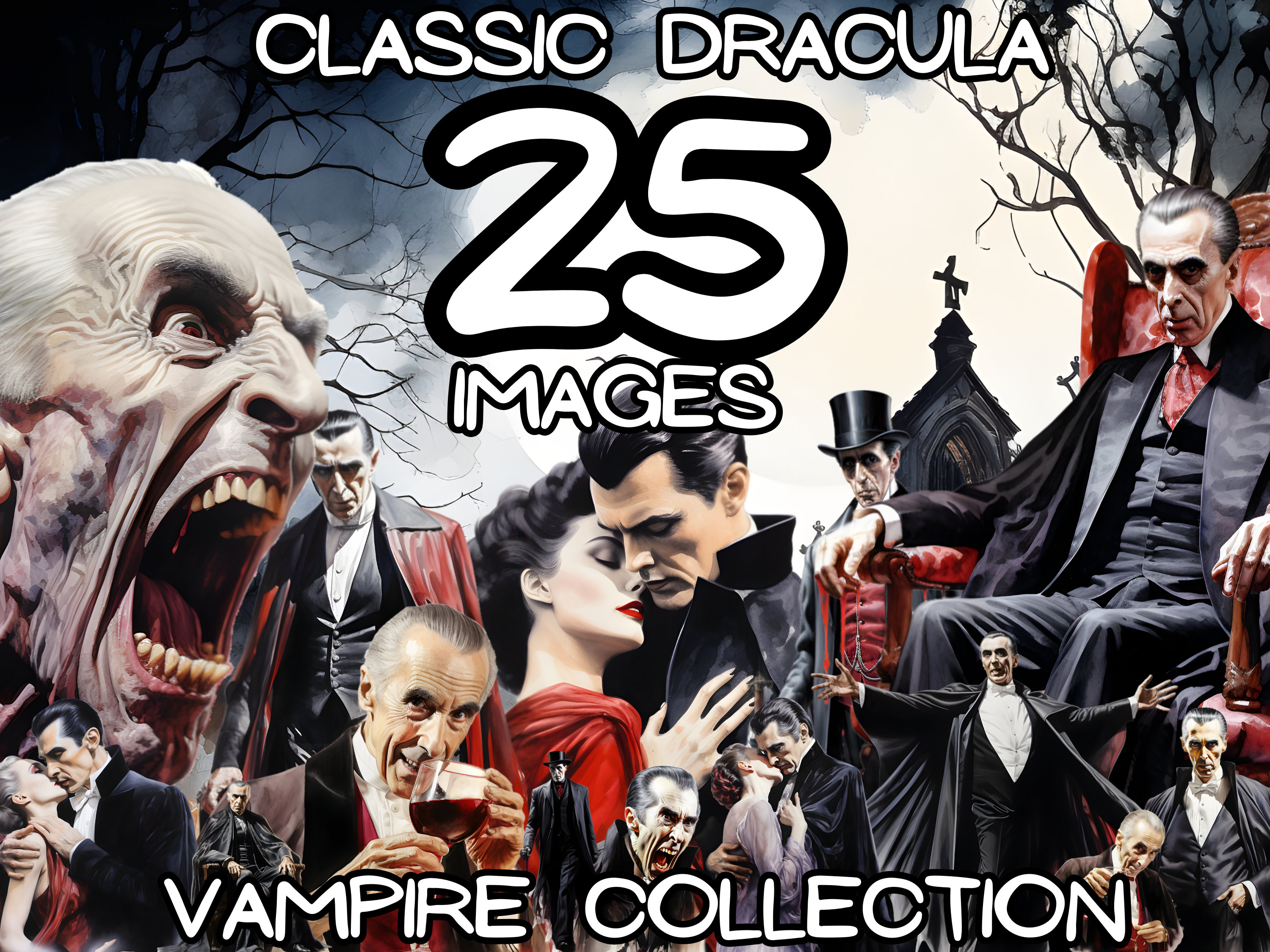 Dracula Clipart, 25 High Resolution Images 4096 X 4096 PX, 300 PNG ...