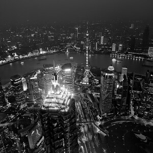 Shanghai, China. Night City Photography by Jakub Pyrdek. Wall Art Print ...