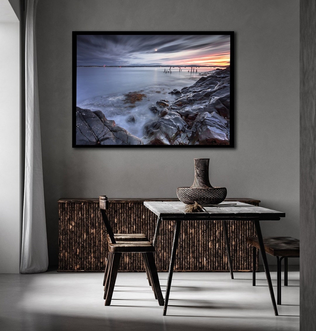 Holy Island Sea Sunset Landscape Photography Print. Wall Art Decor Art ...