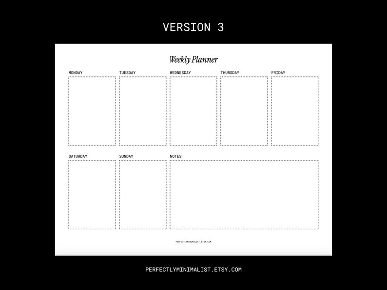 Minimalist Weekly Planner Printable PDF | Week at a Glance | Minimalist ...