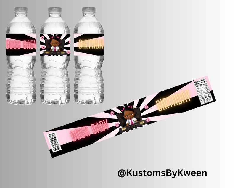 Boss Baby Water Bottle Labels Party Favors Boss Baby - Etsy