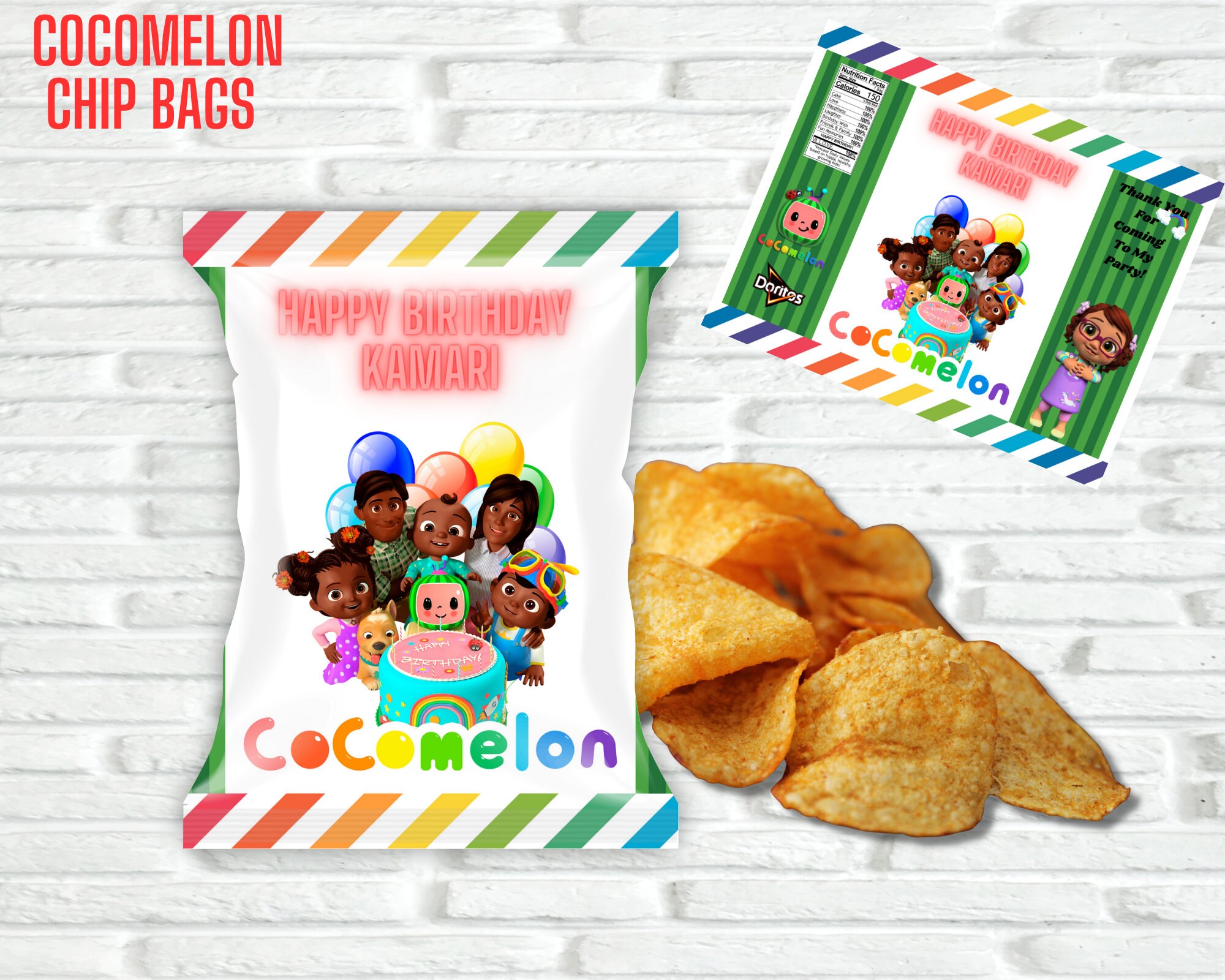 Themed Chip Bags Kids Chip Bags Party Chip Bags - Etsy