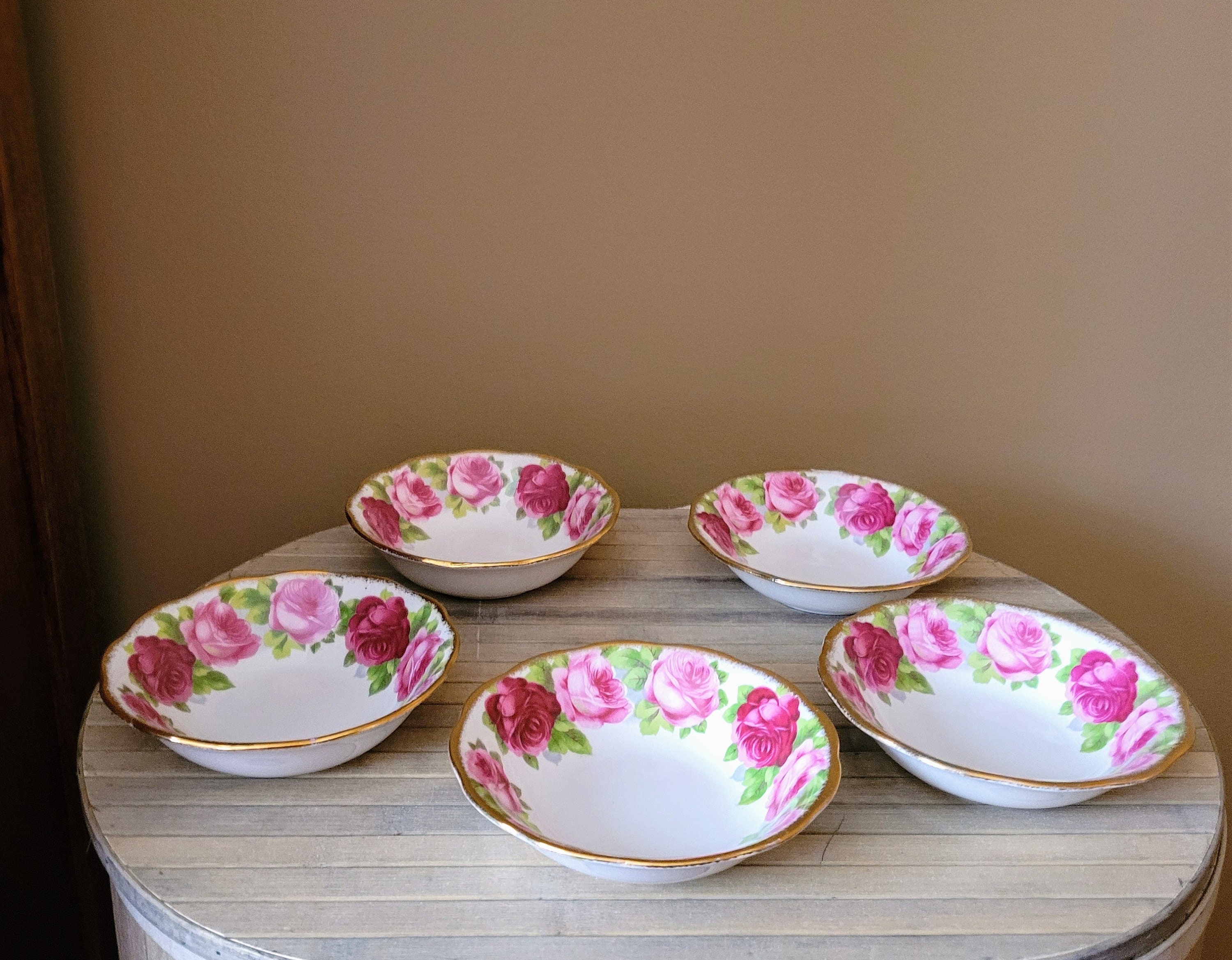 Set of 5 Royal Albert Old English Rose Fruit Nappies. - Etsy Canada