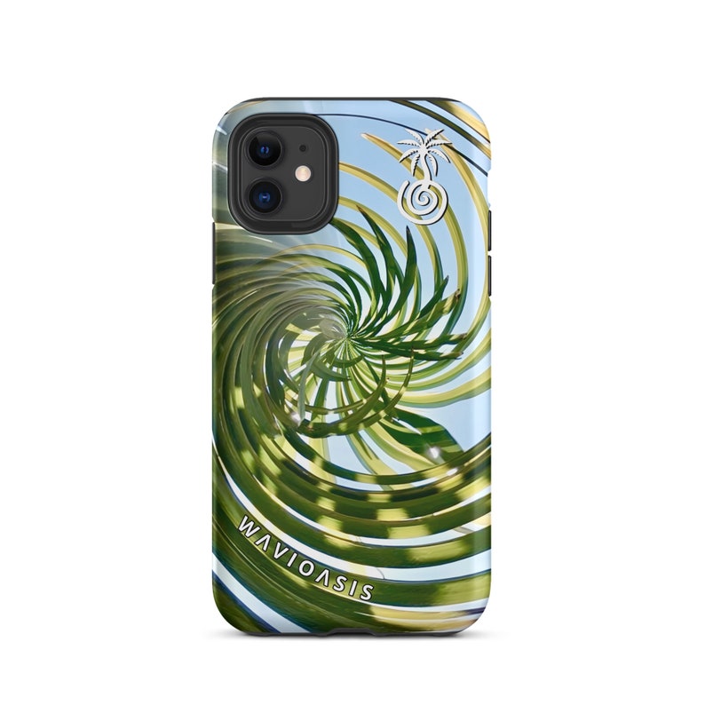 Sunny Palms | Custom Spiral Abstract iPhone Case | Durable Cover for iPhone 11-15, Max, Plus, X ...