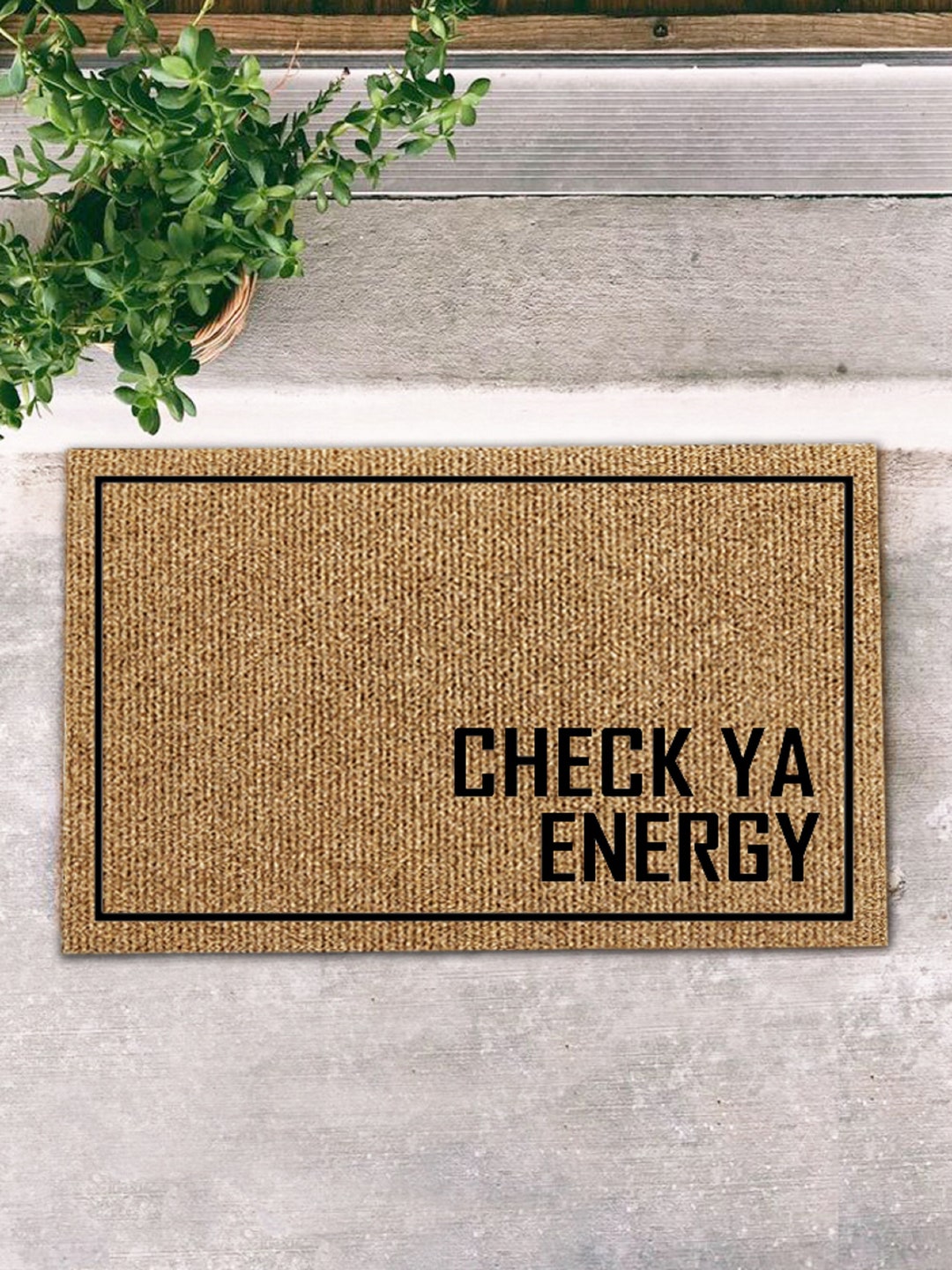 Check Ya Energy Welcome Mat, Personalized Gift, Birthday Gift, Good ...