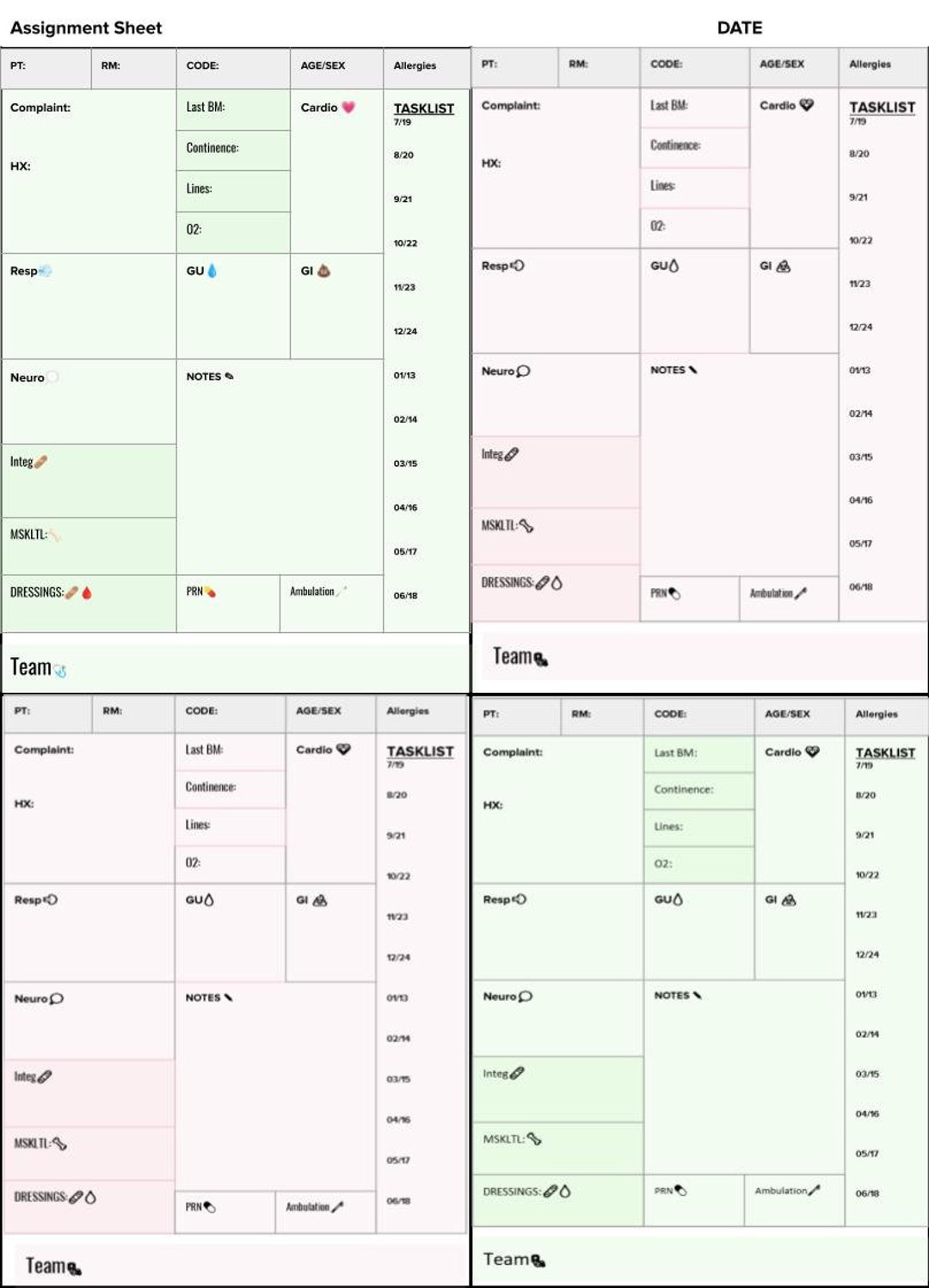 Ultimate Nursing Assignment Sheet - All Specialties- Patient Report - To-do List - Etsy