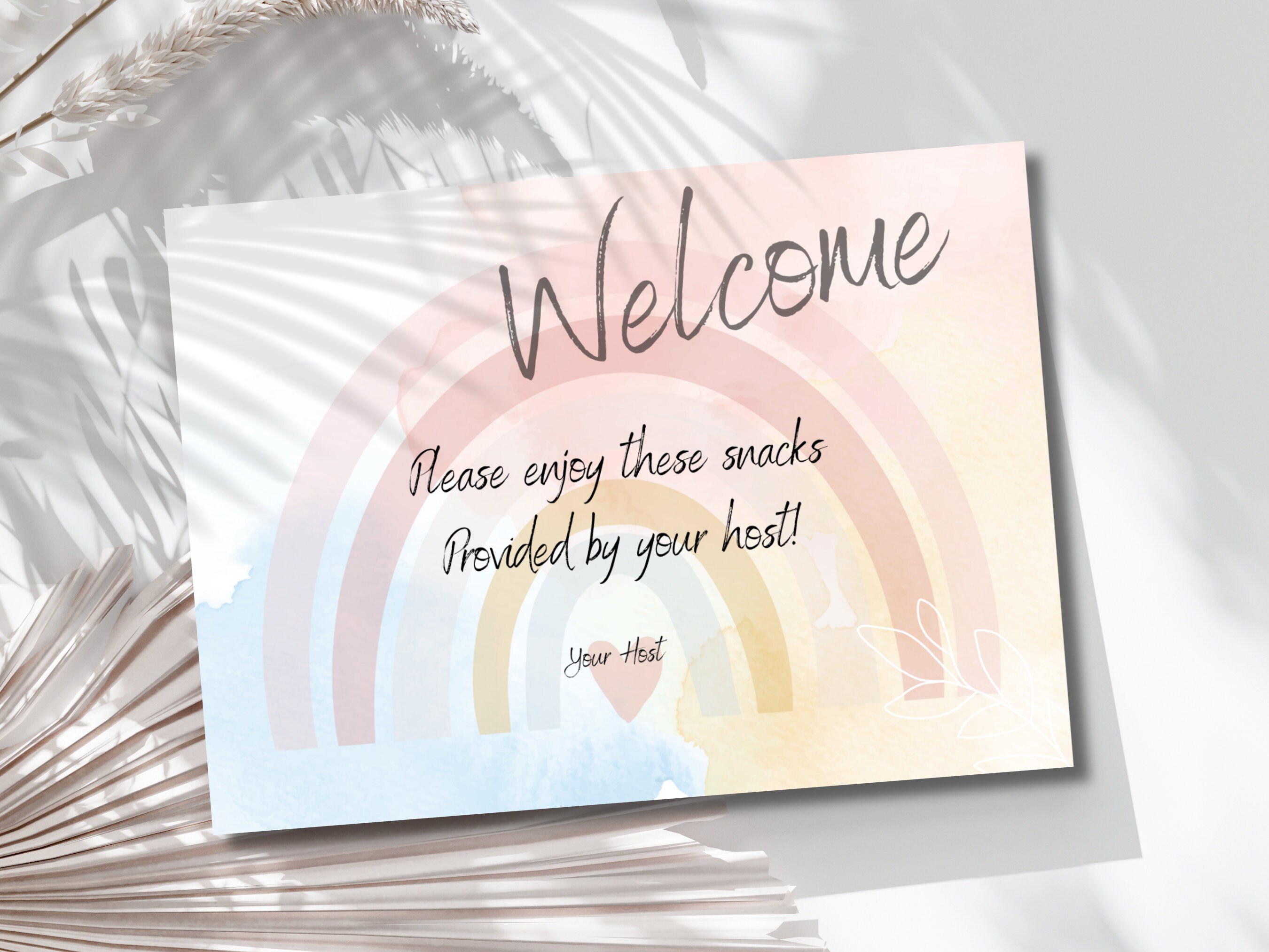 Vacation Rental Snack Basket Welcome Card for Guest, Special Note From ...