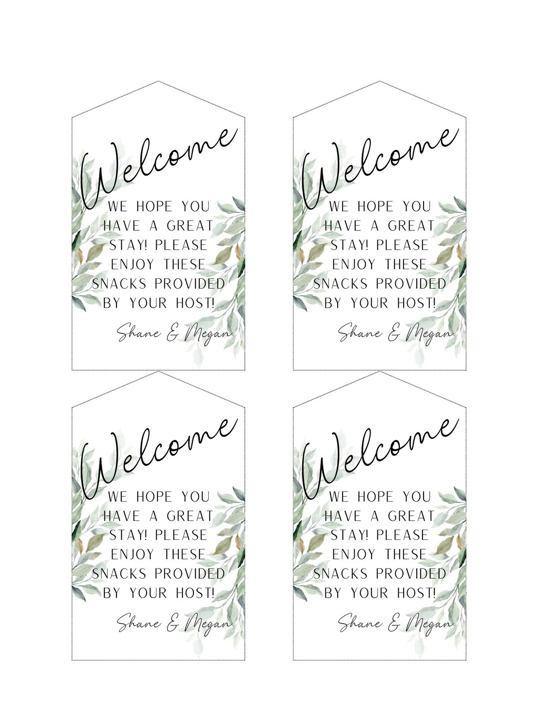 Elegant Welcome Hanging Tags Customizable Greeting Decor Ideal ...