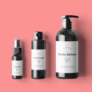 Minimalist Product Label Template, Customizable Cosmetic Stickers ...