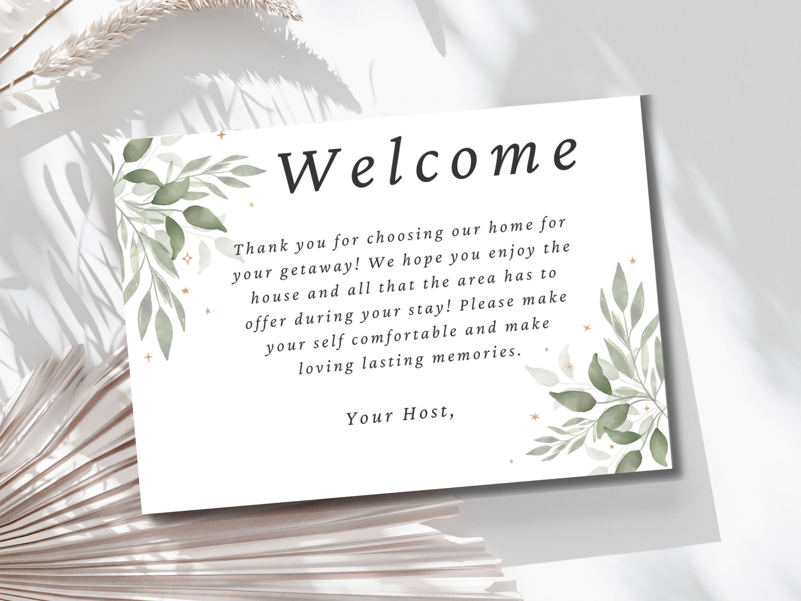 Airbnb Welcome Card - Charming Personalized Greeting, Host Essentials ...