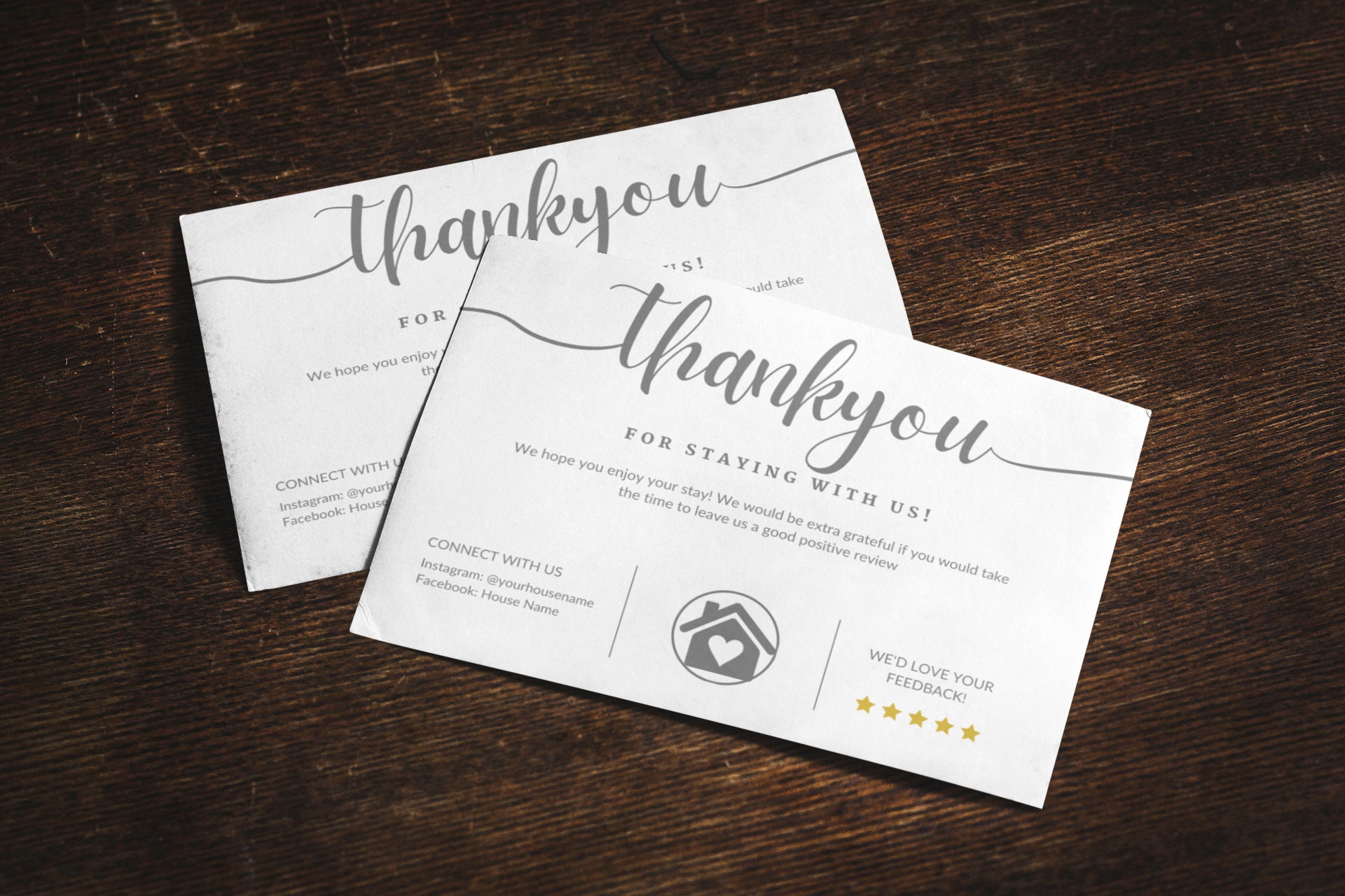 Airbnb Host Thank You Cards, Customizable Guest Appreciation, Review ...