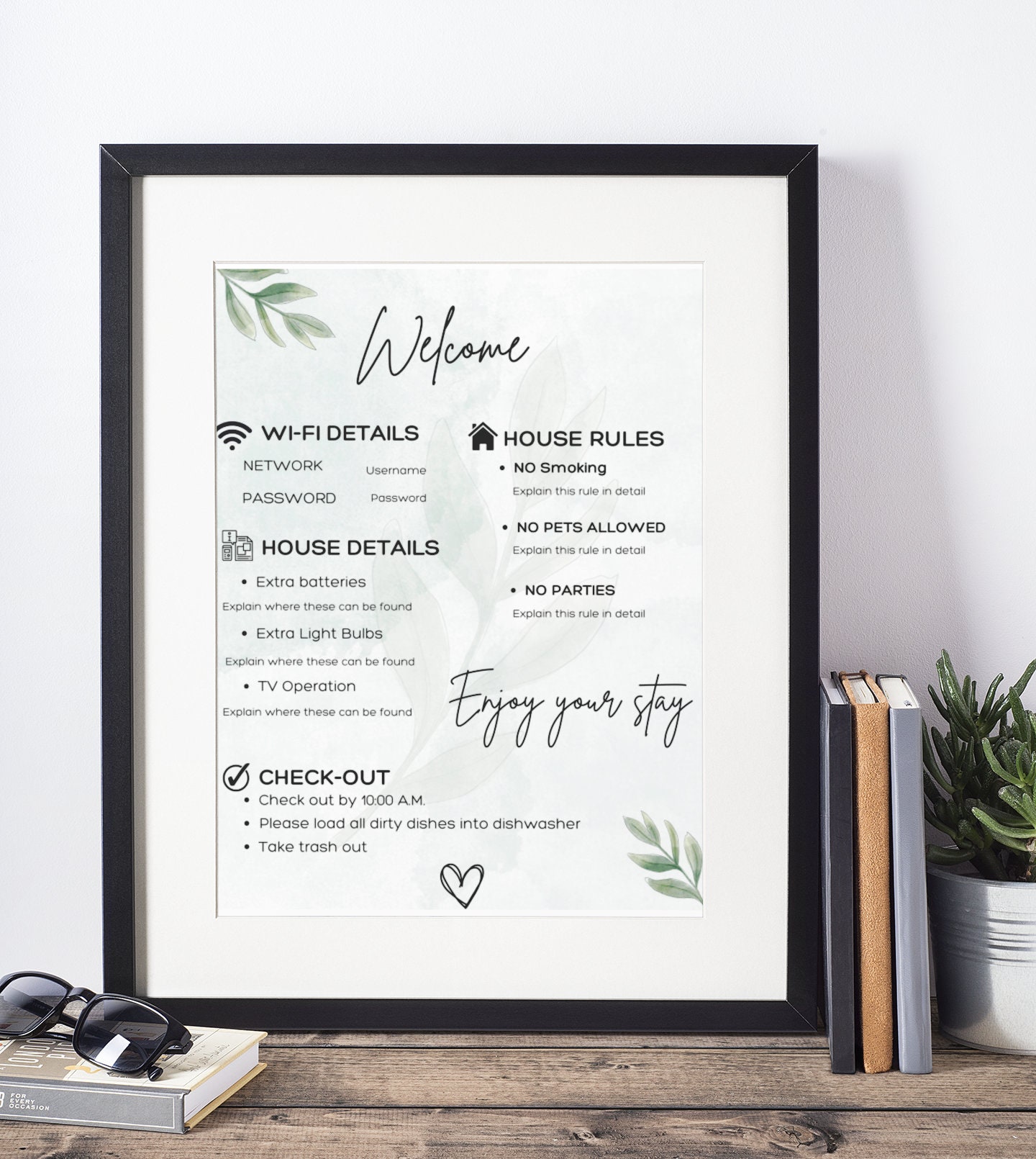 Airbnb/vrbo Rental Home Sign - Welcome Guide Template for Airbnb Rental ...