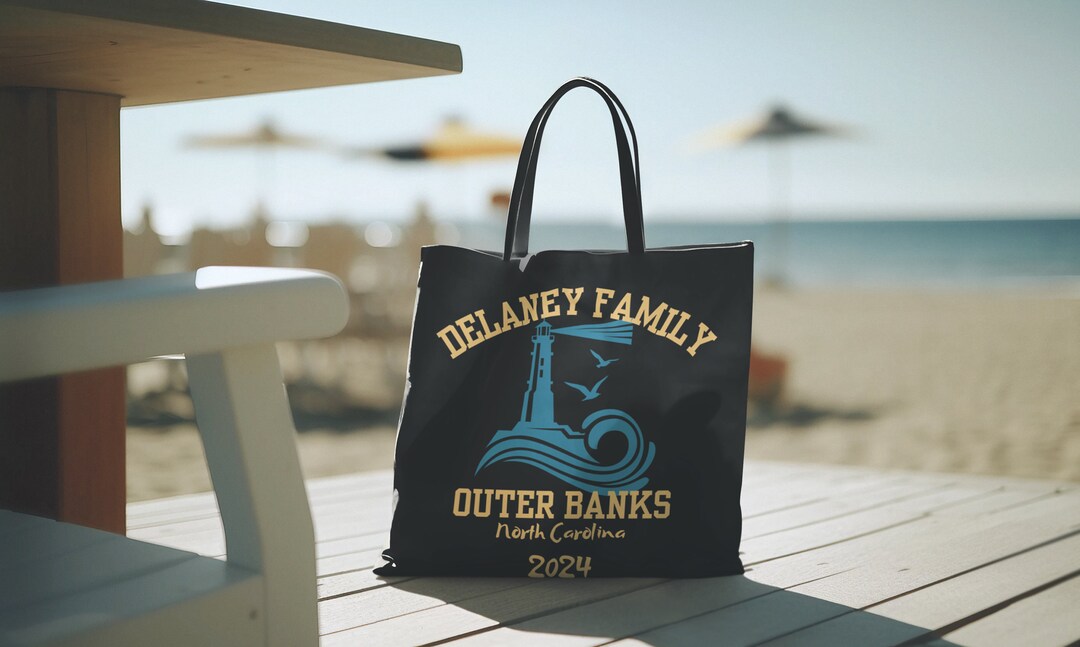 Outer Banks Family Vacation Custom Cotton Tote Bags, Personalized ...