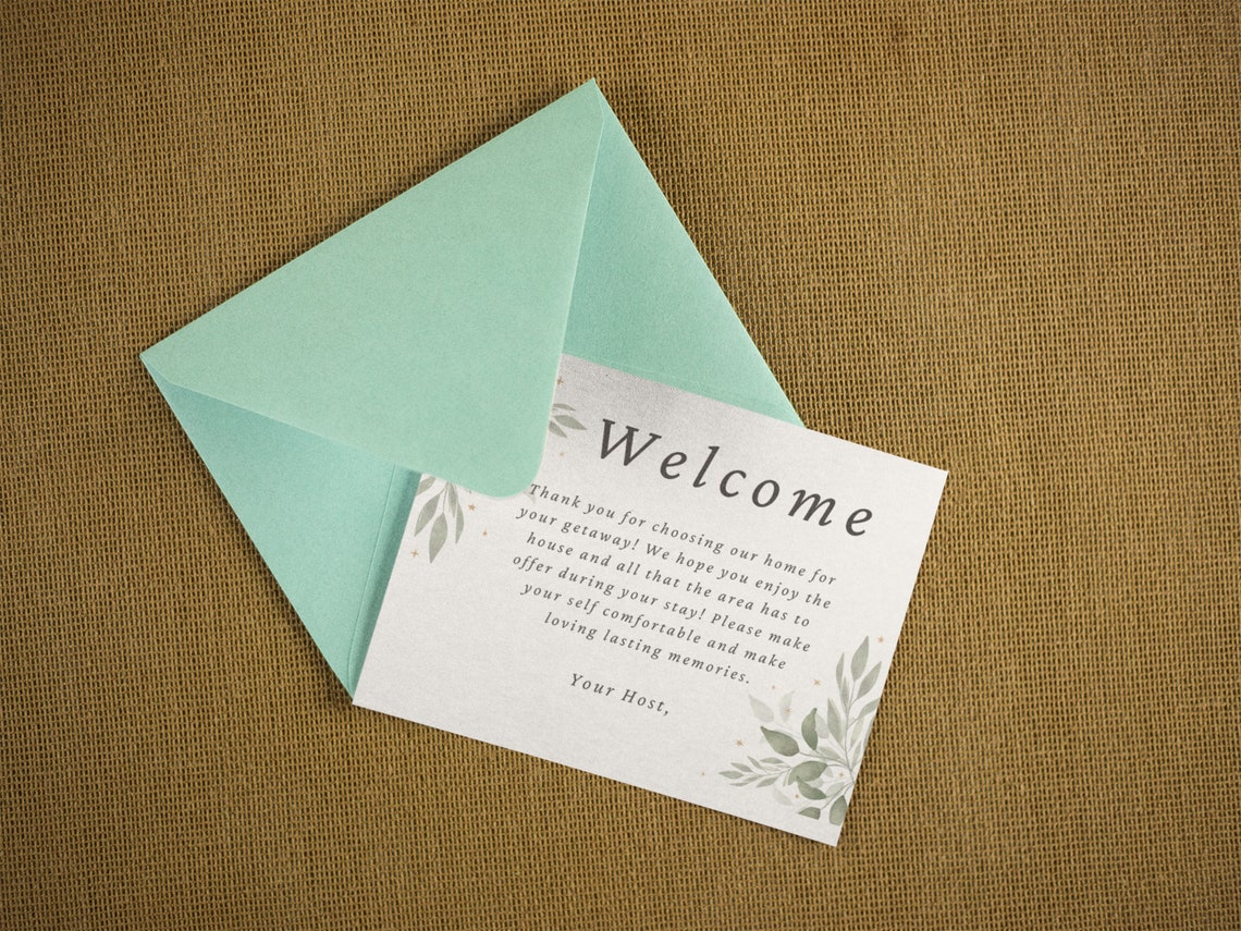 Airbnb Welcome Card Charming Personalized Greeting, Host Essentials ...