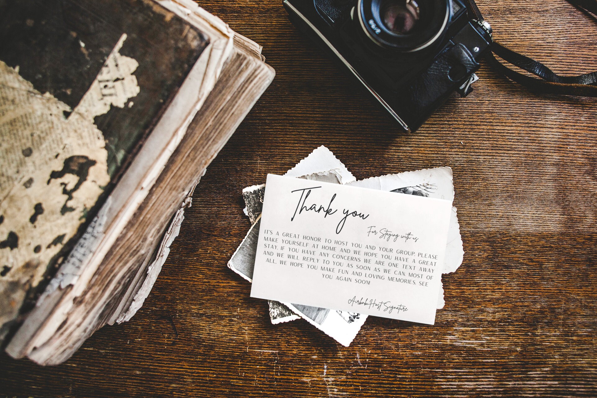 Welcome Card for Airbnb Short Term Rental Homes, Thank You for Staying ...