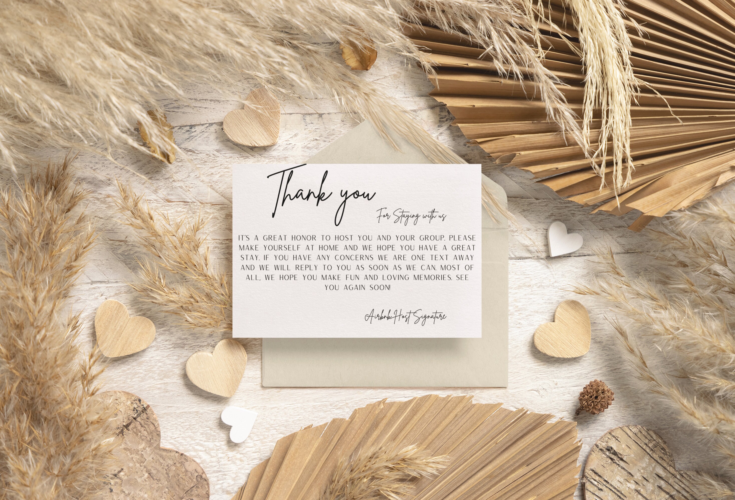 Welcome Card for Airbnb Short Term Rental Homes, Thank You for Staying ...