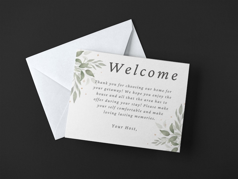 Airbnb Welcome Card - Charming Personalized Greeting, Host Essentials ...