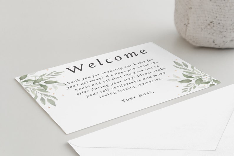 Airbnb Welcome Card - Charming Personalized Greeting, Host Essentials ...
