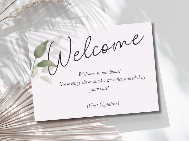 Airbnb Welcome Card Personalized Greeting, Host Essentials, Perfect for ...