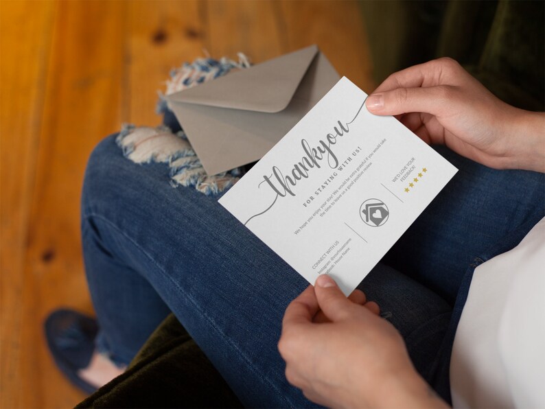 Airbnb Host Thank You Cards, Customizable Guest Appreciation, Review ...