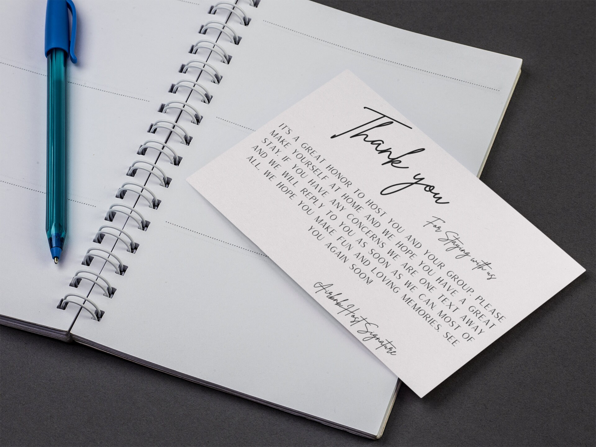 Welcome Card for Airbnb Short Term Rental Homes, Thank You for Staying ...