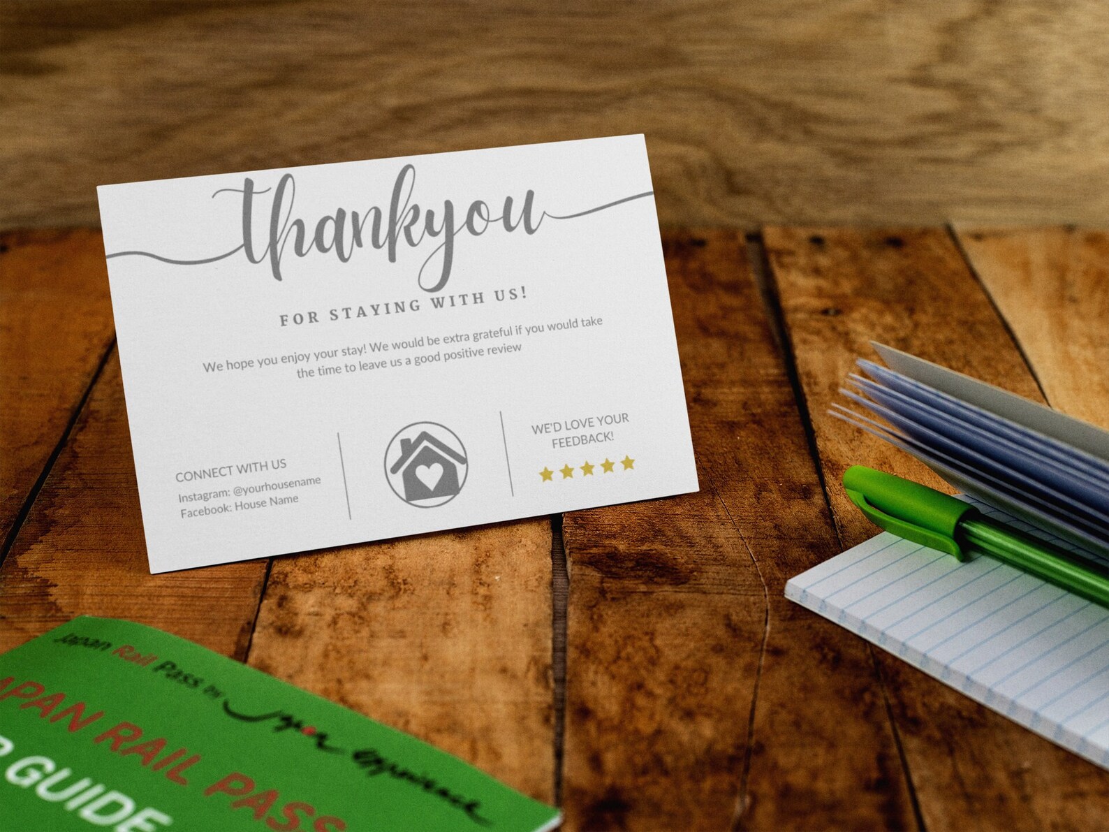 Airbnb Host Thank You Cards, Customizable Guest Appreciation, Review ...