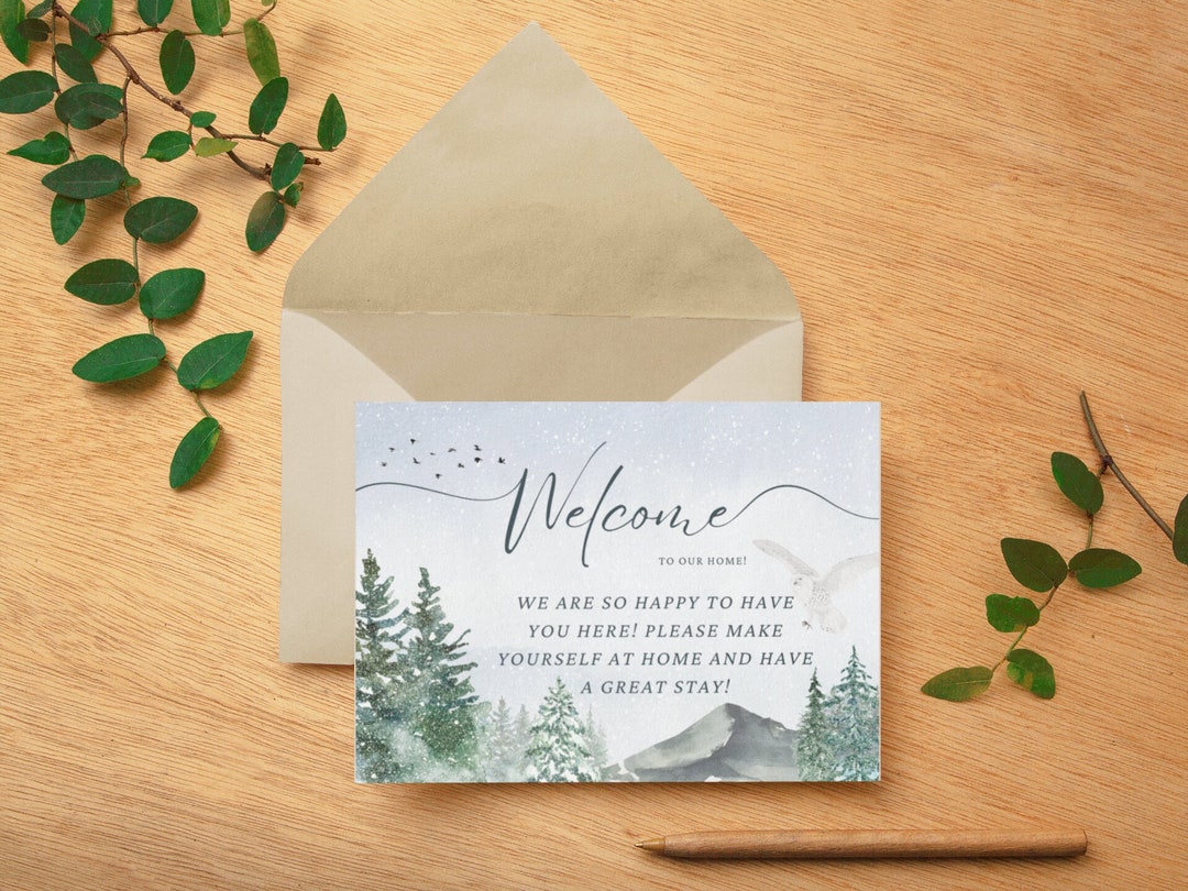 Custom Welcome Card for Airbnb Rental Homes, Guest Welcome Card, Card ...