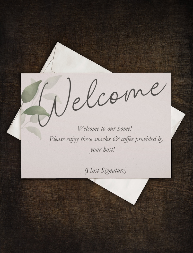 Custom Welcome Card, Personalized Airbnb Greeting Card for Guests ...