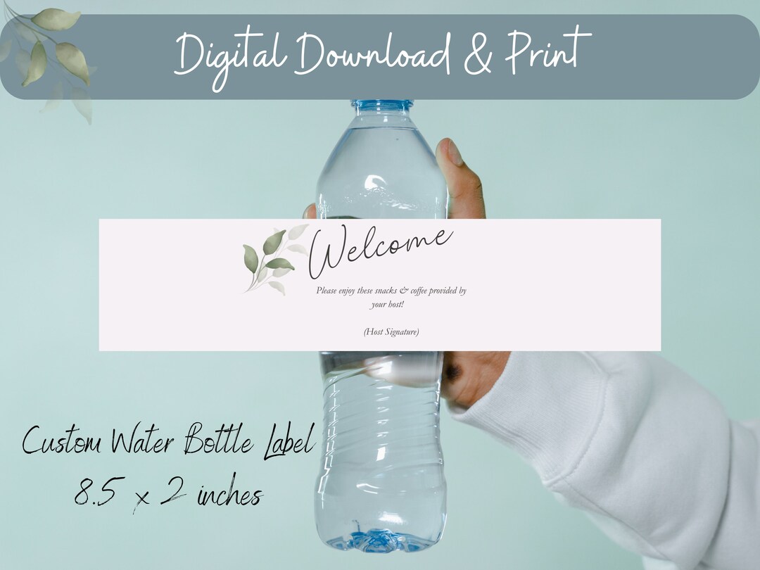 Custom Water Bottle Label, Welcome Note for Guest, Airbnb Custom Water ...