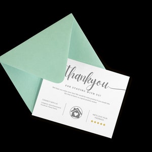 Airbnb Host Thank You Cards, Customizable Guest Appreciation, Review ...