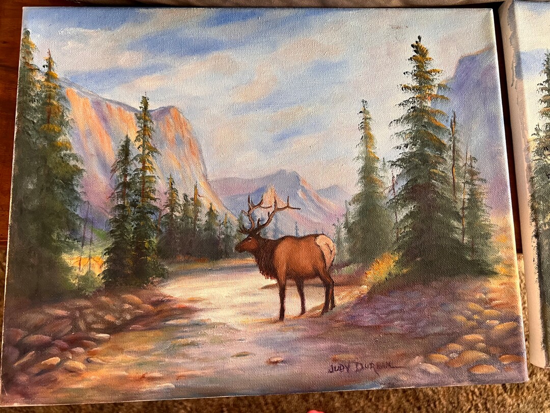 Elk Oil Painting - Etsy