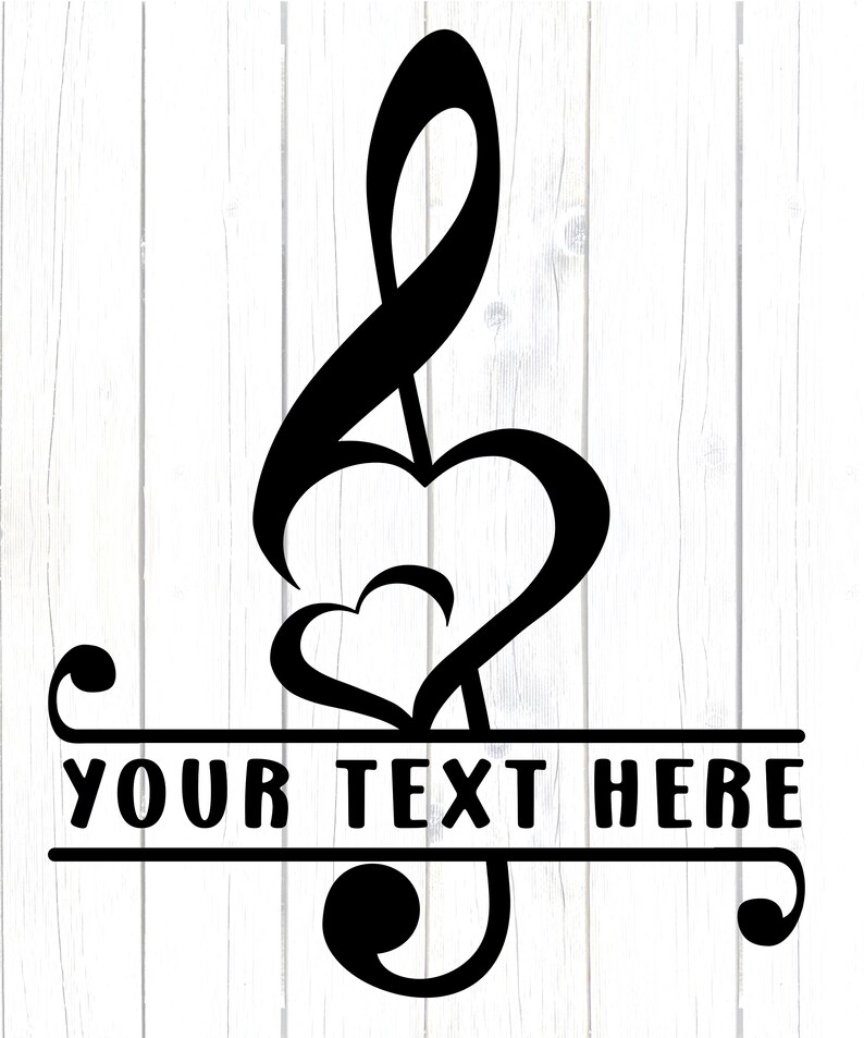 Music Note Name Svg, Split Music Note, Treble Clef, Two Hearts Svg ...