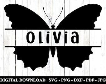 Butterfly SVG, Butterfly Monogram, Butterfly Split Monogram PNG ...